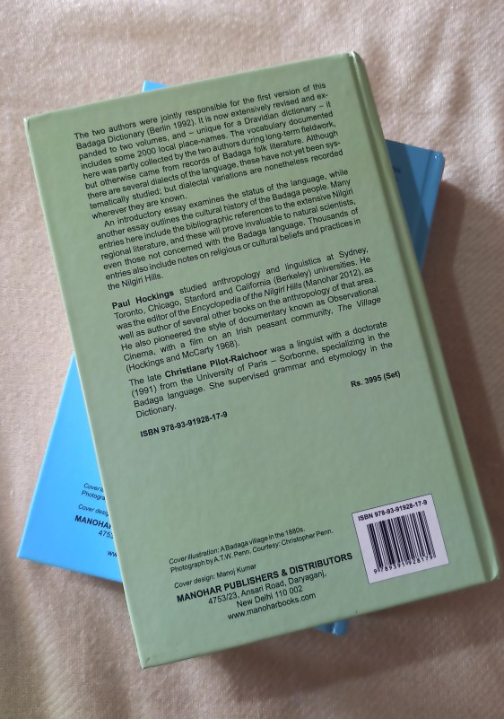 A BADAGA AND ENGLISH DICTIONARY | Badagas of the Blue Mountains